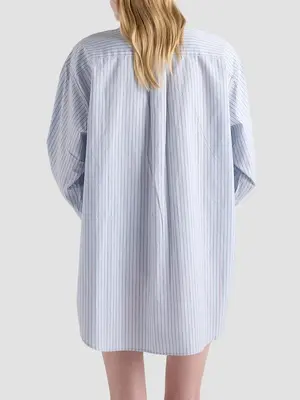 Prada Striped Cotton Shirt With Half-zipper - Blue