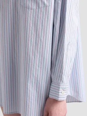 Prada Striped Cotton Shirt With Half-zipper - Blue