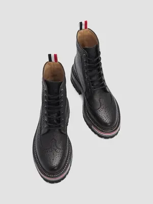 Thom Browne Leather Lugsole Hiking Boots