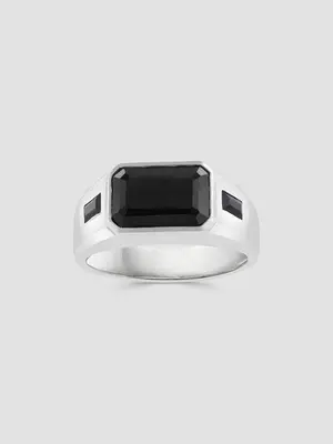 Saks Fifth Avenue Collection 925 Sterling & Black Spinel Ring