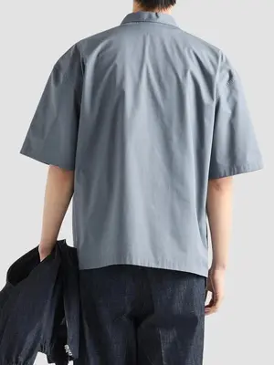 Prada Short-sleeved Technical Cotton Shirt - Grey