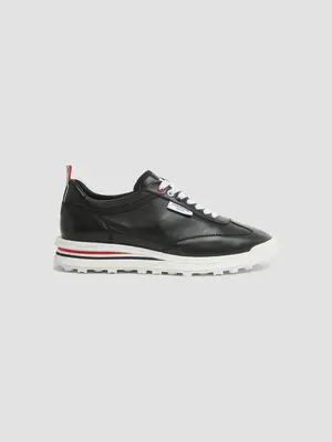 Thom Browne Soft Tech Leather Low-top Sneakers Black