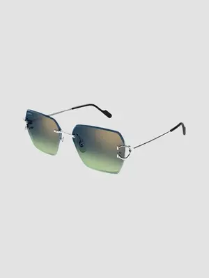 Cartier Motifs De 58mm Platinum-plated Butterfly Sunglasses - Silver