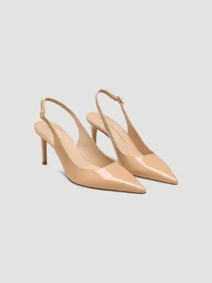 STUART WEITZMAN Power 75mm Patent Leather Slingback Pumps