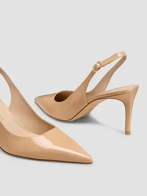 STUART WEITZMAN Power 75mm Patent Leather Slingback Pumps