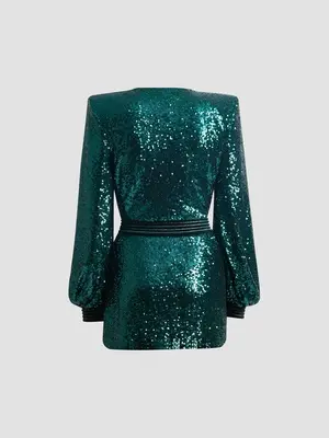 ZHIVAGO Cala Conta Sequined Wrap Minidress