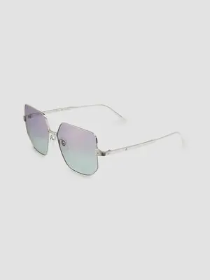 Cartier Santos De 58mm Geometric Sunglasses - Silver