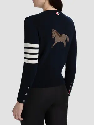 Thom Browne Four Bar Wool Cardigan