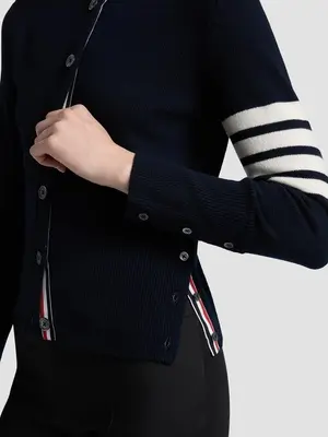 Thom Browne Four Bar Wool Cardigan