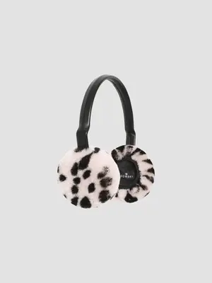 Gorski Select Shearling Lamb Earmuffs With Leather Frame - Beige