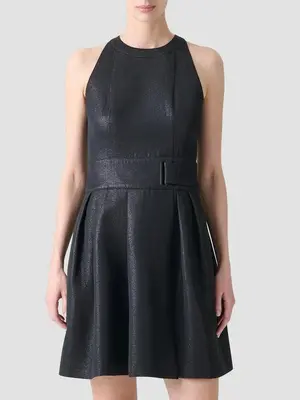 Akris Metallic A-line Minidress