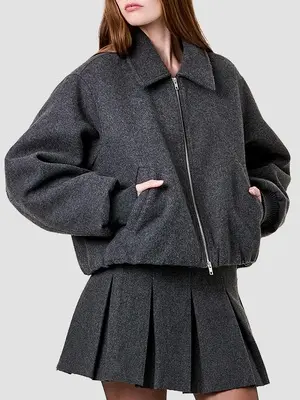 NICHOLAS THE LABEL Frida Wool-blend Bomber Jacket