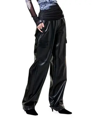 NICHOLAS THE LABEL Edwina Faux Leather Cargo Pants