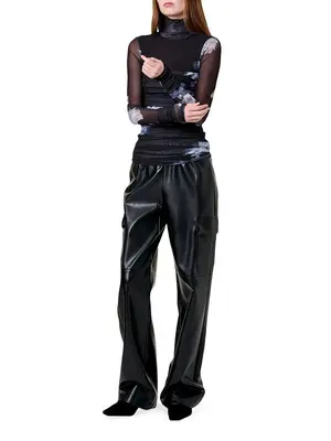 NICHOLAS THE LABEL Edwina Faux Leather Cargo Pants