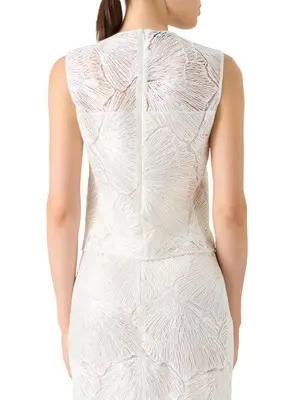 Akris Lacquered Fan Lace Top