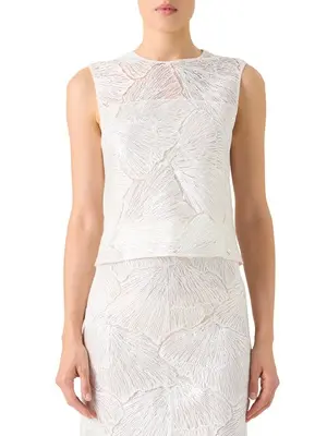 Akris Lacquered Fan Lace Top