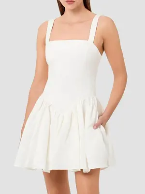 NICHOLAS THE LABEL Vittoria Linen-blend Minidress