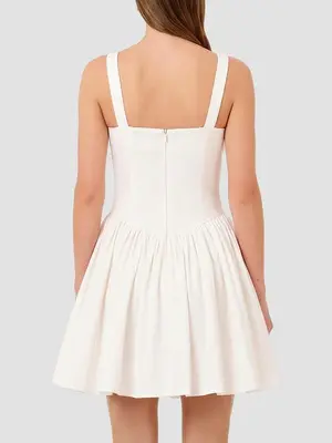 NICHOLAS THE LABEL Vittoria Linen-blend Minidress