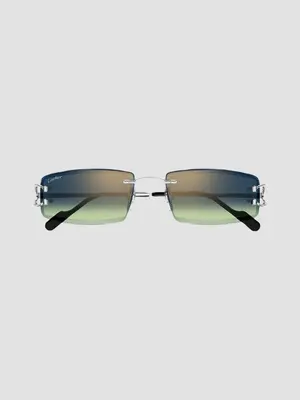 Cartier Motifs De Ct0465s Rimless Rectangular Sunglasses