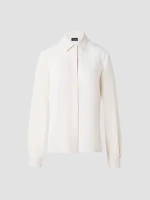 Akris Silk Crepe Blouse - Vanilla