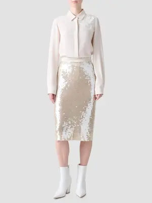 Akris Silk Crepe Blouse - Vanilla