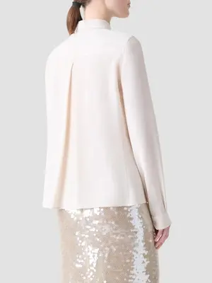 Akris Silk Crepe Blouse - Vanilla