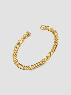 David Yurman Cable Cuff Bracelet In 18k Yellow