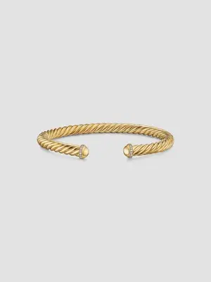 David Yurman Cable Cuff Bracelet In 18k Yellow