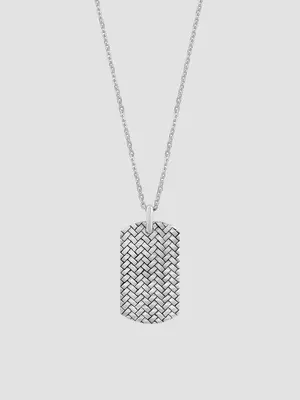 Saks Fifth Avenue Collection Sterling Dog Tag Pendant Necklace - Silver