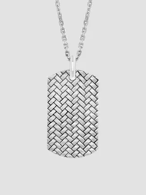 Saks Fifth Avenue Collection Sterling Dog Tag Pendant Necklace