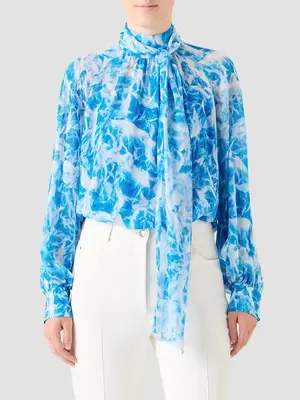 Akris Abstract-print Silk Blouse