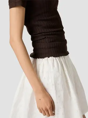 Miu Miu Silk Knit Polo Shirt - Brown