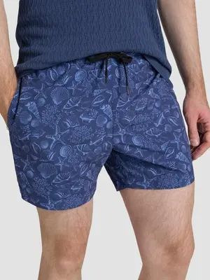SAKS FIFTH AVENUE Collection Beach Shells Printed Drawstring Swim Shorts