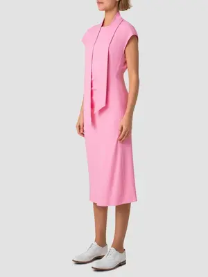 Akris Crepe Ruched Waist Midi-dress
