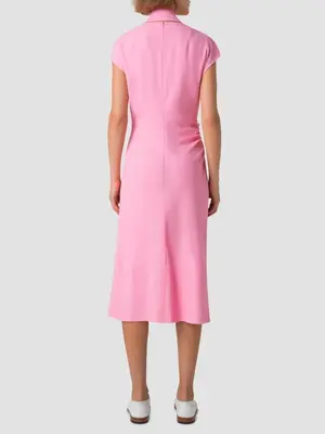 Akris Crepe Ruched Waist Midi-dress