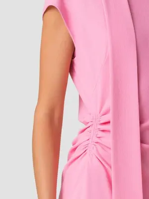 Akris Crepe Ruched Waist Midi-dress