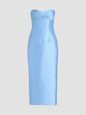 Monique Lhuillier Mikado Strapless Cocktail Dress - Bluebelle