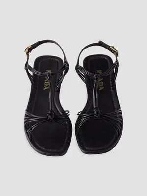 Prada Patent Leather Sandals - Black
