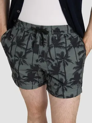 SAKS FIFTH AVENUE Breezy Palms Printed Drawstring Swim Shorts