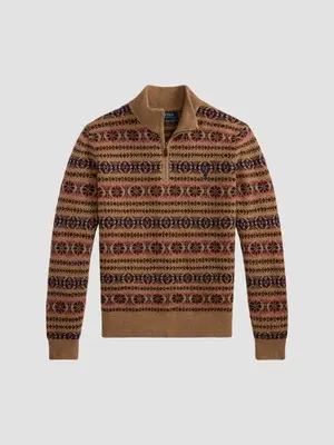 Polo Ralph Lauren Fair Isle-style Wool Quarter-zip Sweater - Multi Combo