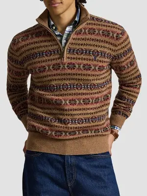 Polo Ralph Lauren Fair Isle-style Wool Quarter-zip Sweater