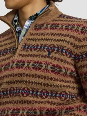 Polo Ralph Lauren Fair Isle-style Wool Quarter-zip Sweater