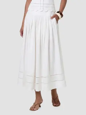 NICHOLAS THE LABEL Elin Linen Drop-waist Midi-skirt
