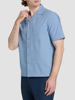 SAKS FIFTH AVENUE Collection Tonal Microstripe Camp Shirt