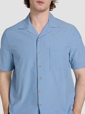SAKS FIFTH AVENUE Collection Tonal Microstripe Camp Shirt