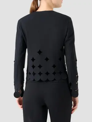 Akris Jersey Dropping Dot Cut Out Jacket
