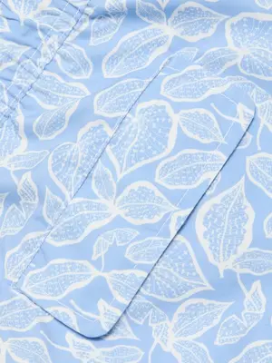 SAKS FIFTH AVENUE Collection Tropical Leaf Print Drawstring Swim Shorts