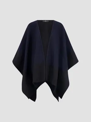 Gorski Reversible Select Wool Cape - Navy