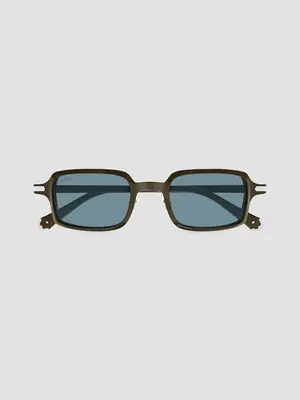 Cartier Godron De 49mm Rectangular Sunglasses - Brown Blue