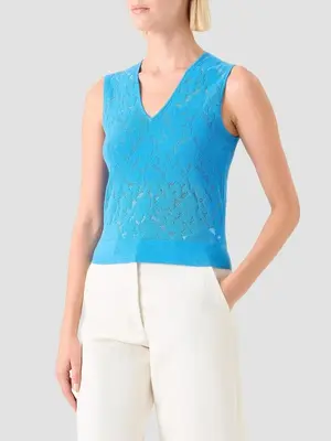 Akris Burnout Intarsia Wool-blend Top